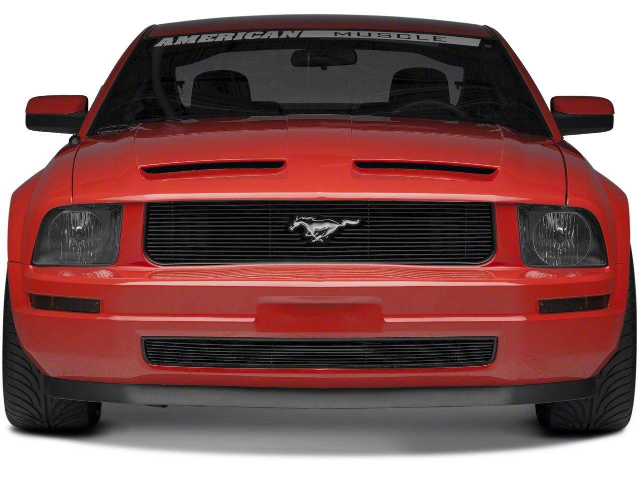 Modern Billet Mustang Billet Grille; Black 0509-v6-black-grille (05-09 ...