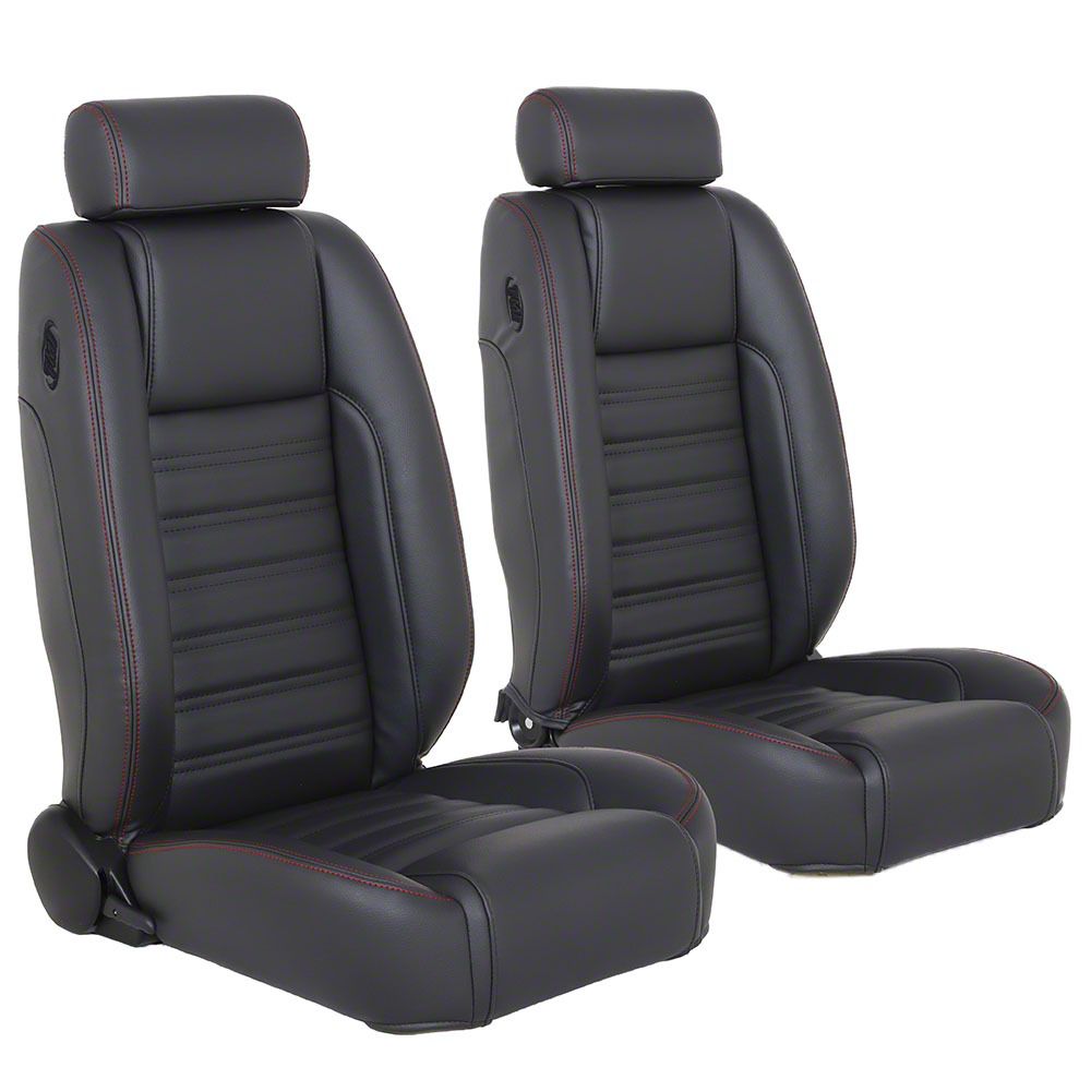 Mustang Pro-Trans-Am Sport Bucket Seats with Mini Headrest; Charcoal ...