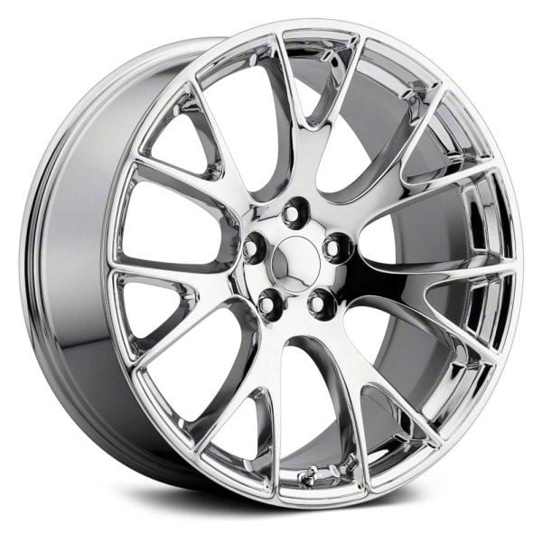 Charger Hellcat Style Chrome Wheel; Rear Only; 20x10.5; 25mm Offset (06 ...