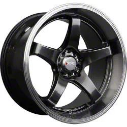 Mustang 555 Chromium Black with Machined Lip Wheel; 17x8; 35mm Offset ...