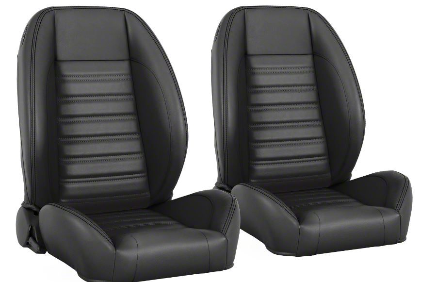 Mustang Pro-Series Sport Low Back Seats; Black Madrid Vinyl (15-23 ...