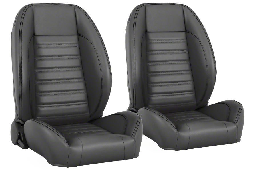 Mustang Pro-Series Sport Low Back Seats; Charcoal Black Verona Vinyl ...