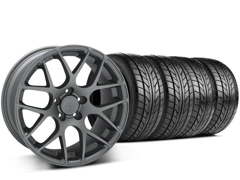 Mustang Staggered AMR Charcoal Wheel & NITTO NT555 G2 Tire Kit - 19x8.5 ...