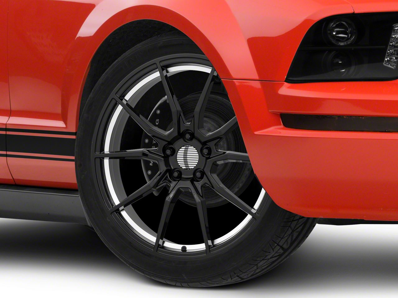 Mustang PR193 Gloss Black Machined Wheel; 20x9 (2024 Mustang) - Free ...