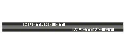Mustang Rocker Stripes with Mustang GT Lettering; White (2024 Mustang ...