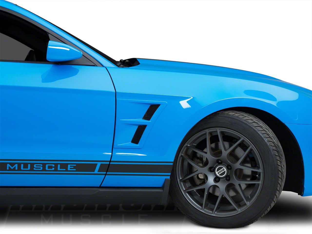 Mustang Fender Vents; Unpainted (10-14 Mustang) - Free Shipping