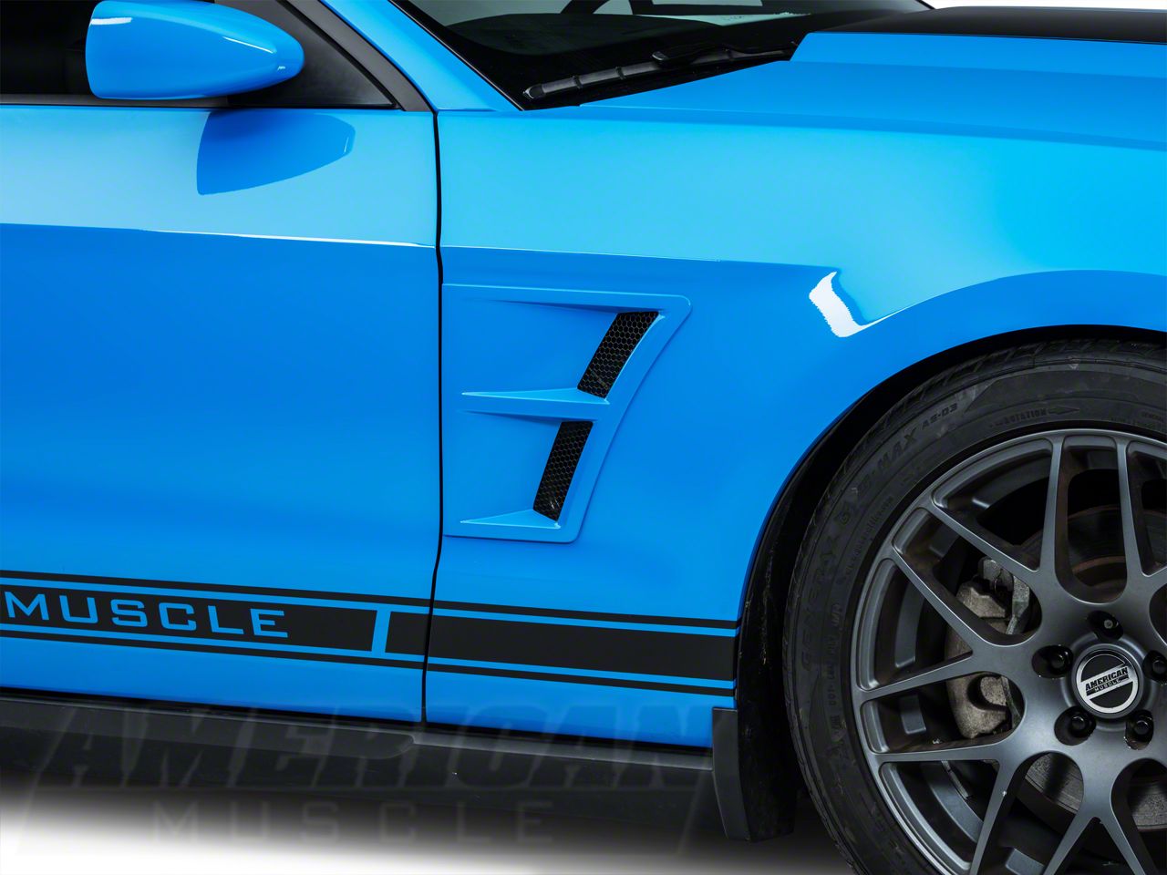 Mustang Fender Vents; Unpainted (10-14 Mustang) - Free Shipping