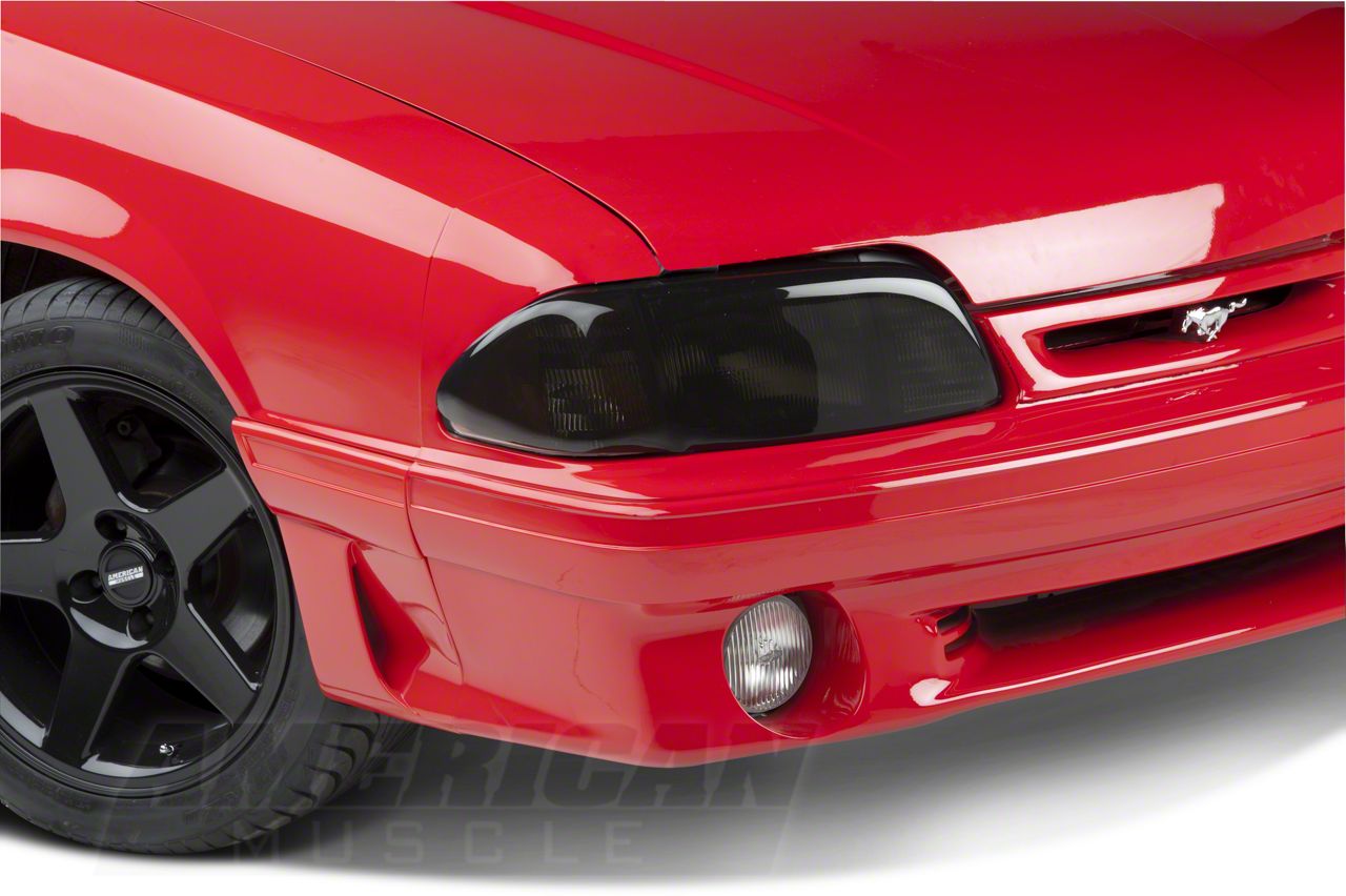 SpeedForm Mustang Headlight Covers; Smoked 80106 (87-93 Mustang) - Free ...