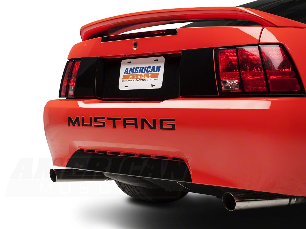 Mustang Bumper Insert Letters; Matte Black (99-04 Mustang GT, V6, Mach ...