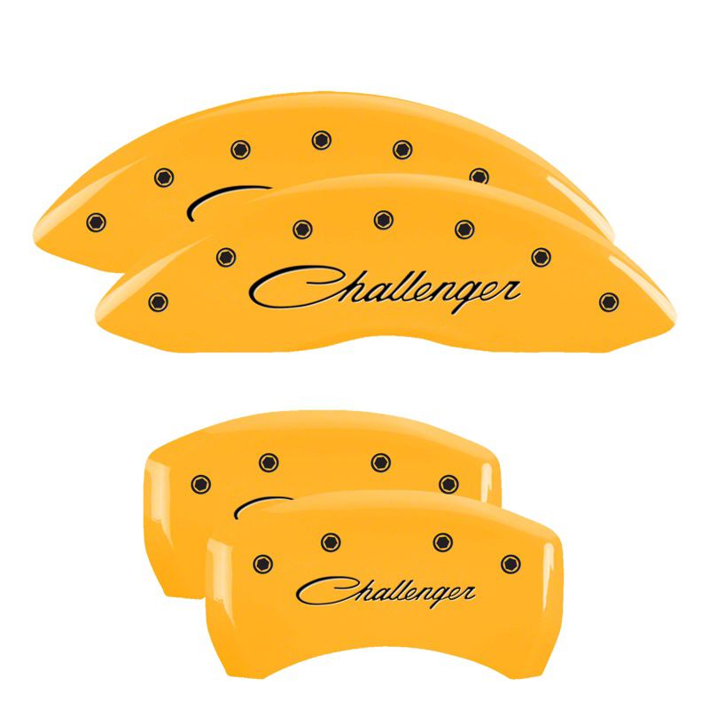 MGP Challenger Yellow Caliper Covers with Cursive Challenger Logo ...