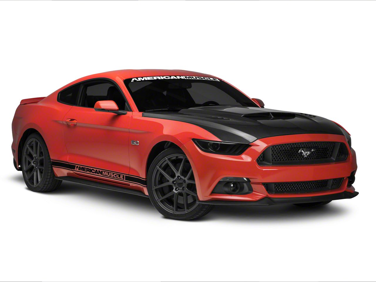 Anderson Composites Mustang Ram Air Hood; Double Sided Carbon Fiber AC ...