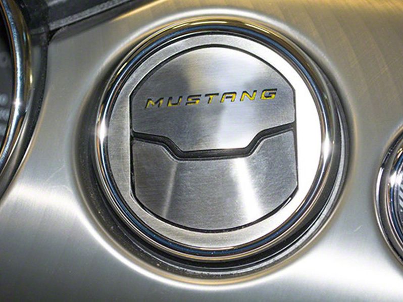 Mustang Brushed A/C Vent Trim with Yellow Carbon Fiber Mustang ...