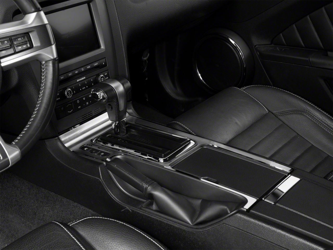 Mustang Center Console Plate with Polished Trim; Brushed (10-14 Mustang ...