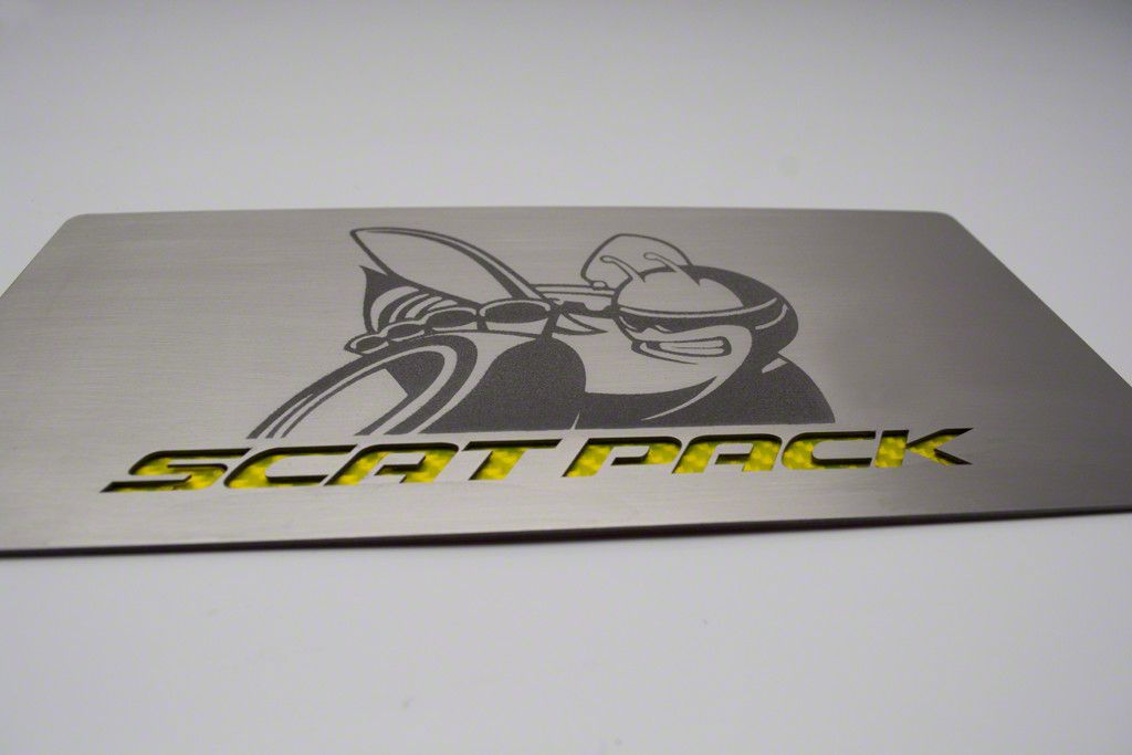 Challenger Brushed Fuse Box Cover with Super Bee and Scat Pack Logos ...