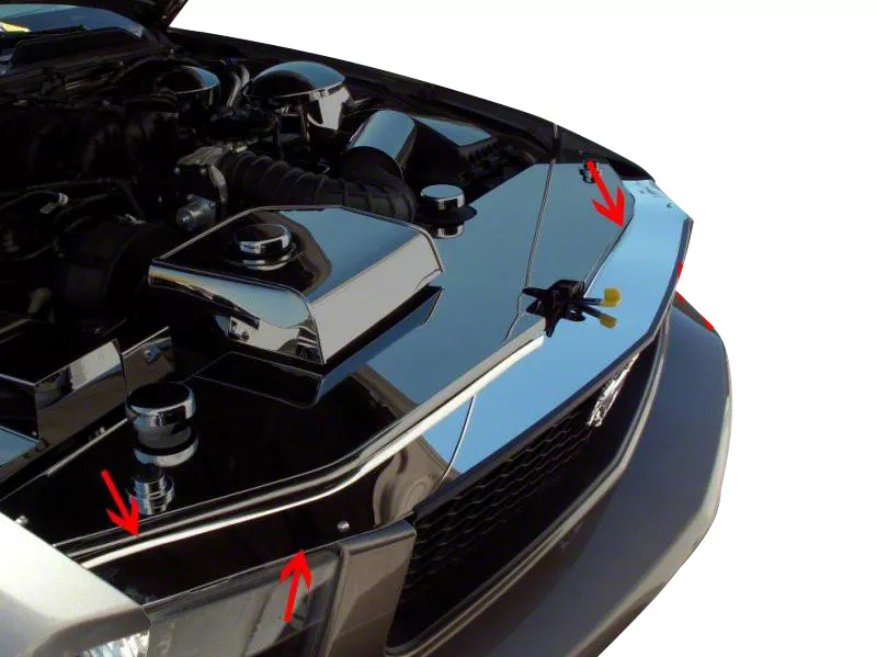 Mustang Front Engine Header Plate; Polished (05-09 Mustang GT, V6 ...