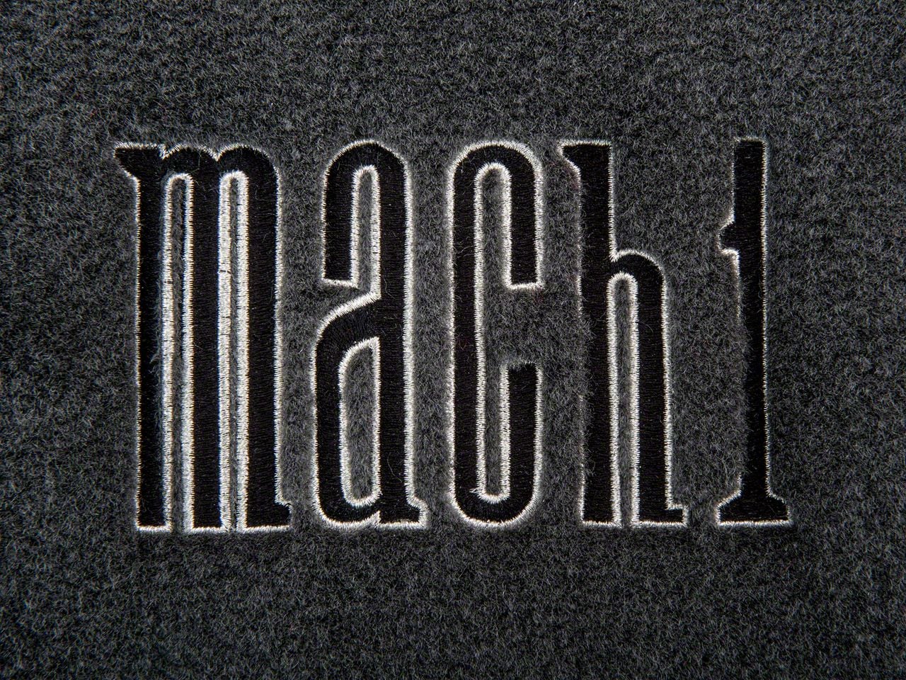 ACC Mustang Carpet Front and Rear Floor Mats with Mach 1 Logo; Graphite ...