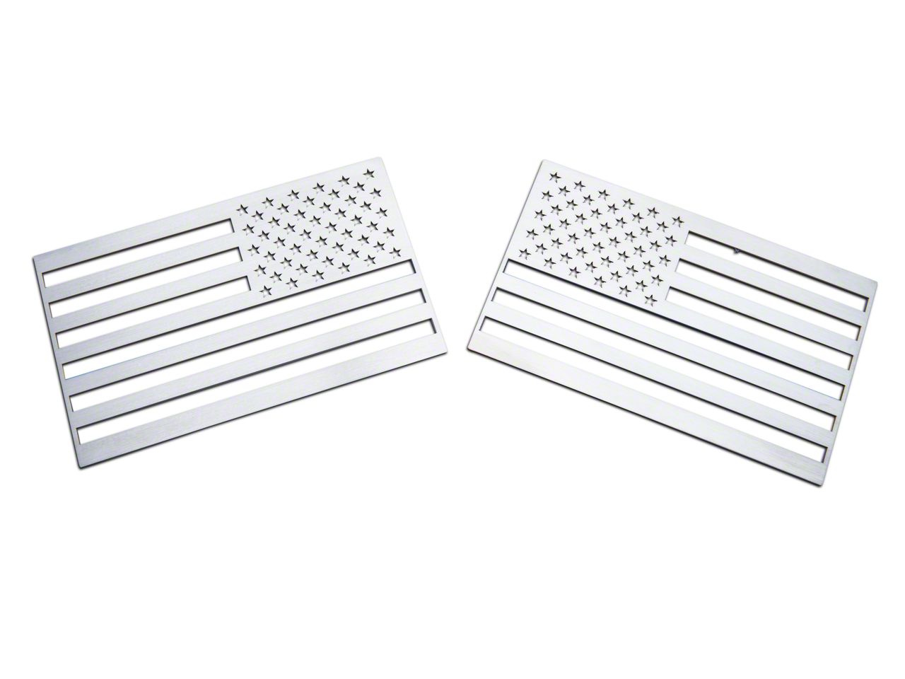 Mustang Stainless Steel American Flag Emblem; Brushed with Thin Blue ...