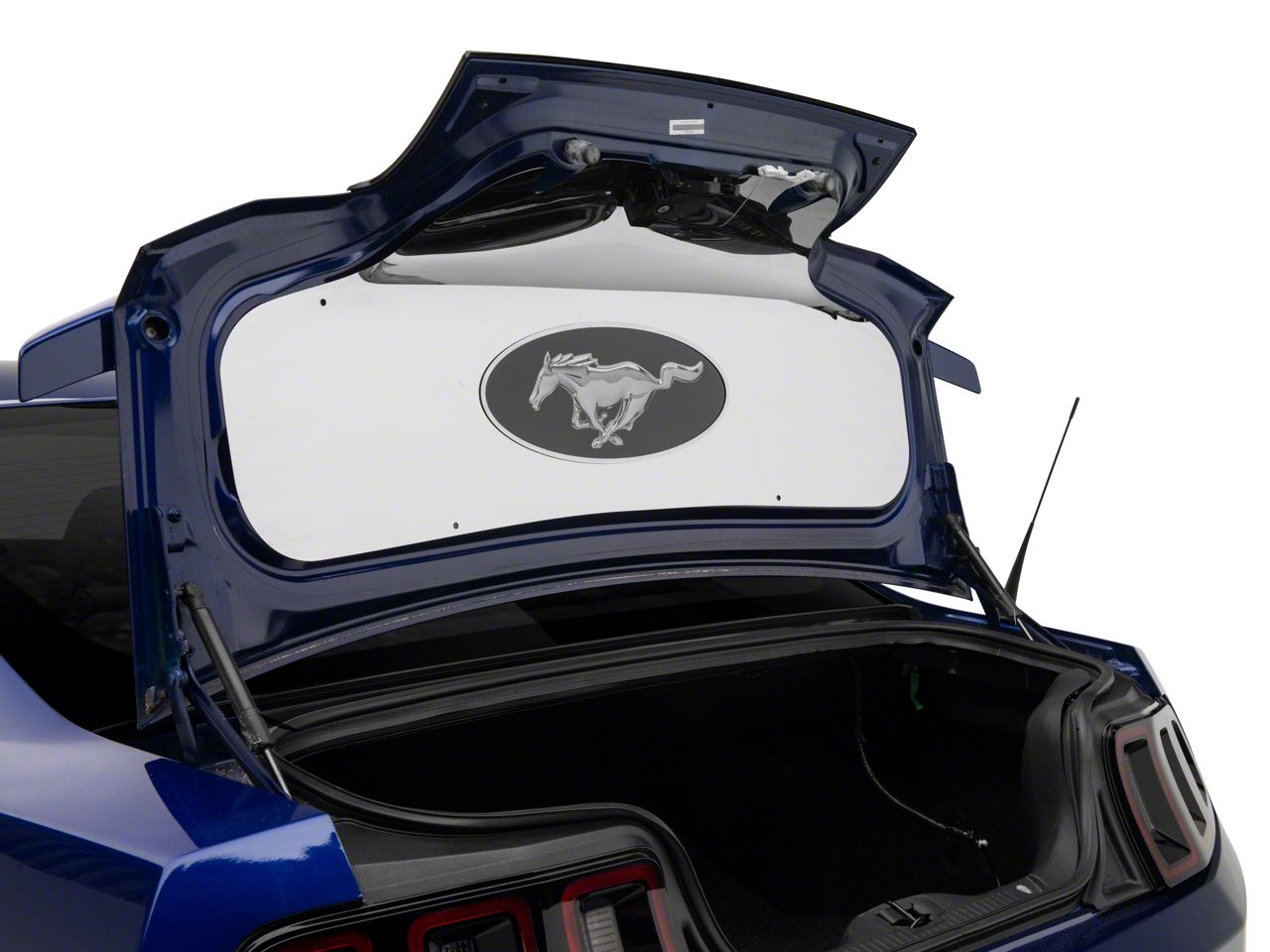 Mustang Trunk Panel Pony Emblem; Polished (05-14 Mustang) - Free Shipping