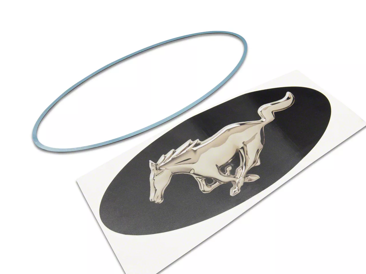 Mustang Trunk Panel Pony Emblem; Polished (05-14 Mustang) - Free Shipping