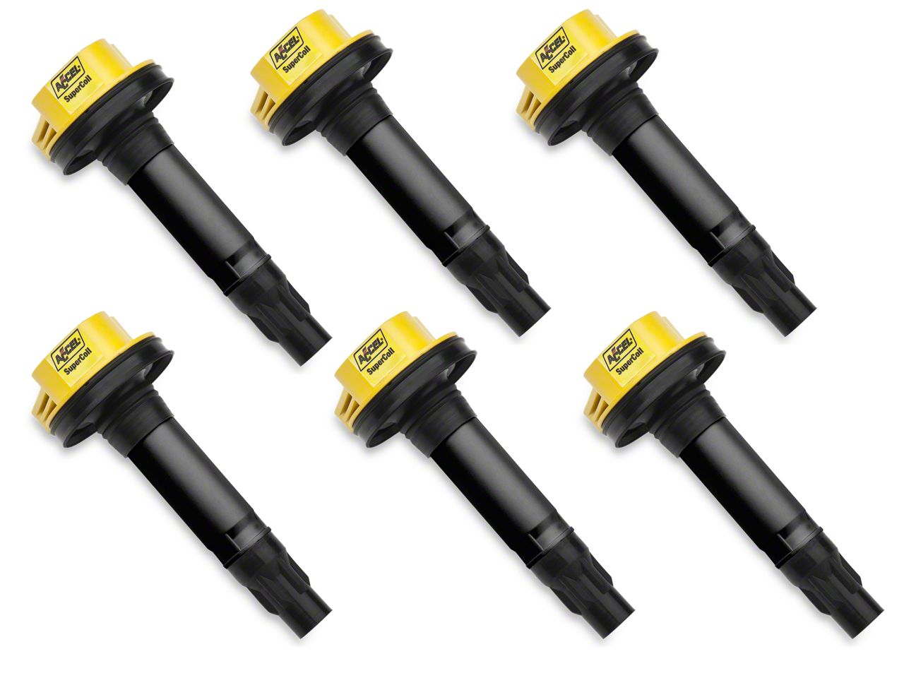 Accel Mustang Super Coil Packs; Yellow 140061-6 (11-17 Mustang V6 ...