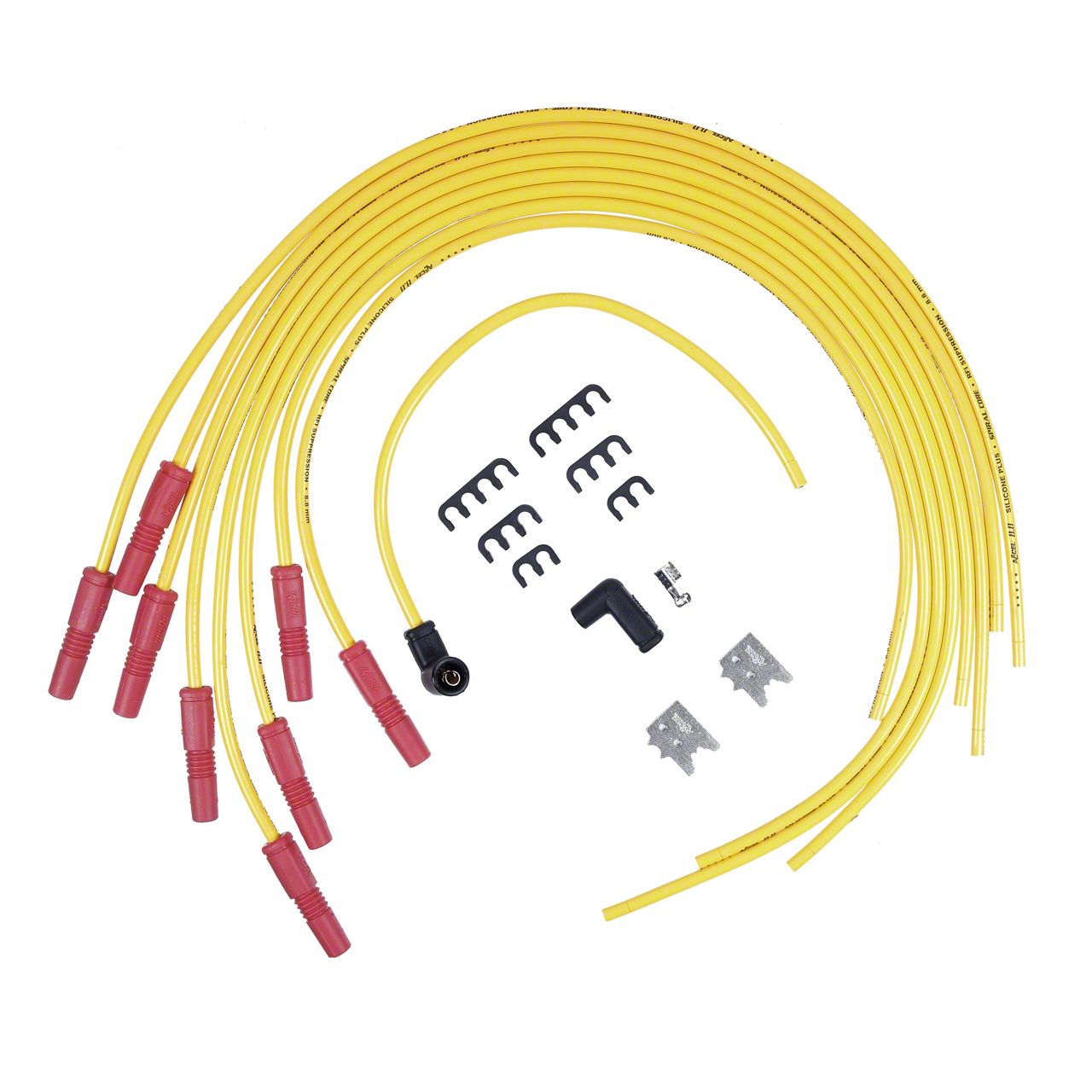 Accel Mustang Spark Plug Wire Set; 8.8mm; Yellow 8033 (79-95 V8 Mustang ...