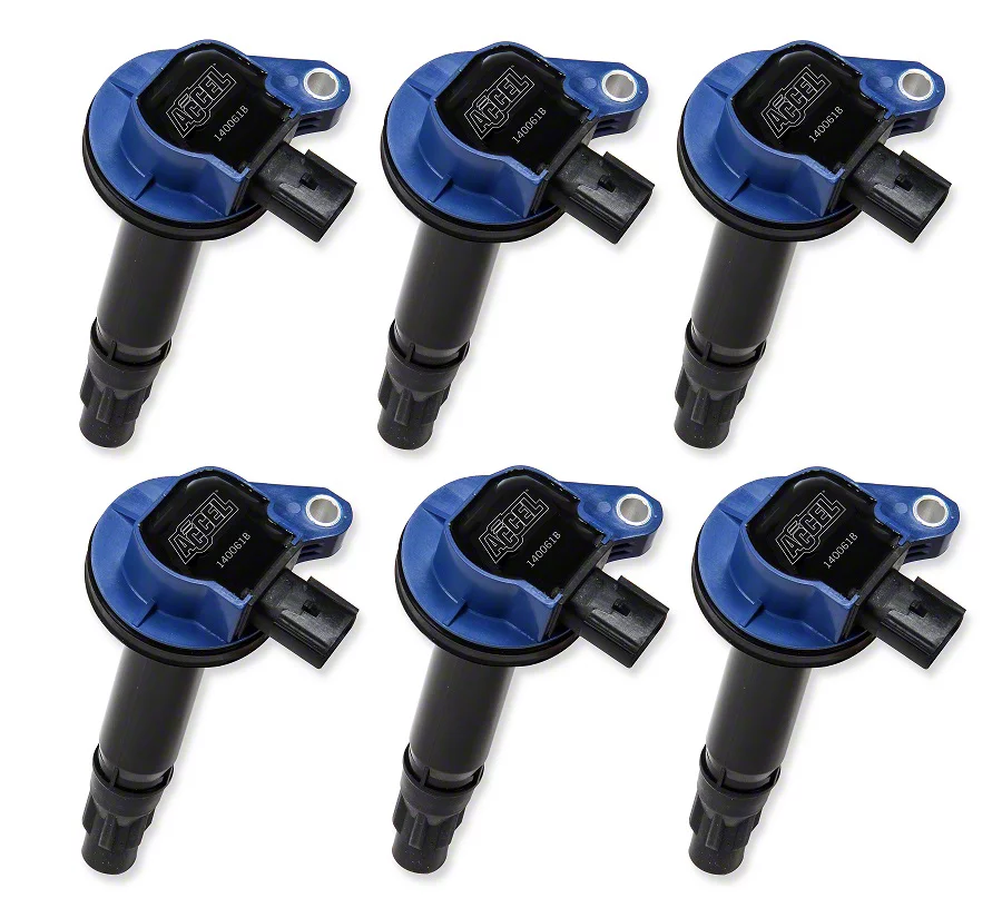 Accel Mustang SuperCoil Ignition Coils; Blue; 6-Pack 140061B-6 (11-16 ...
