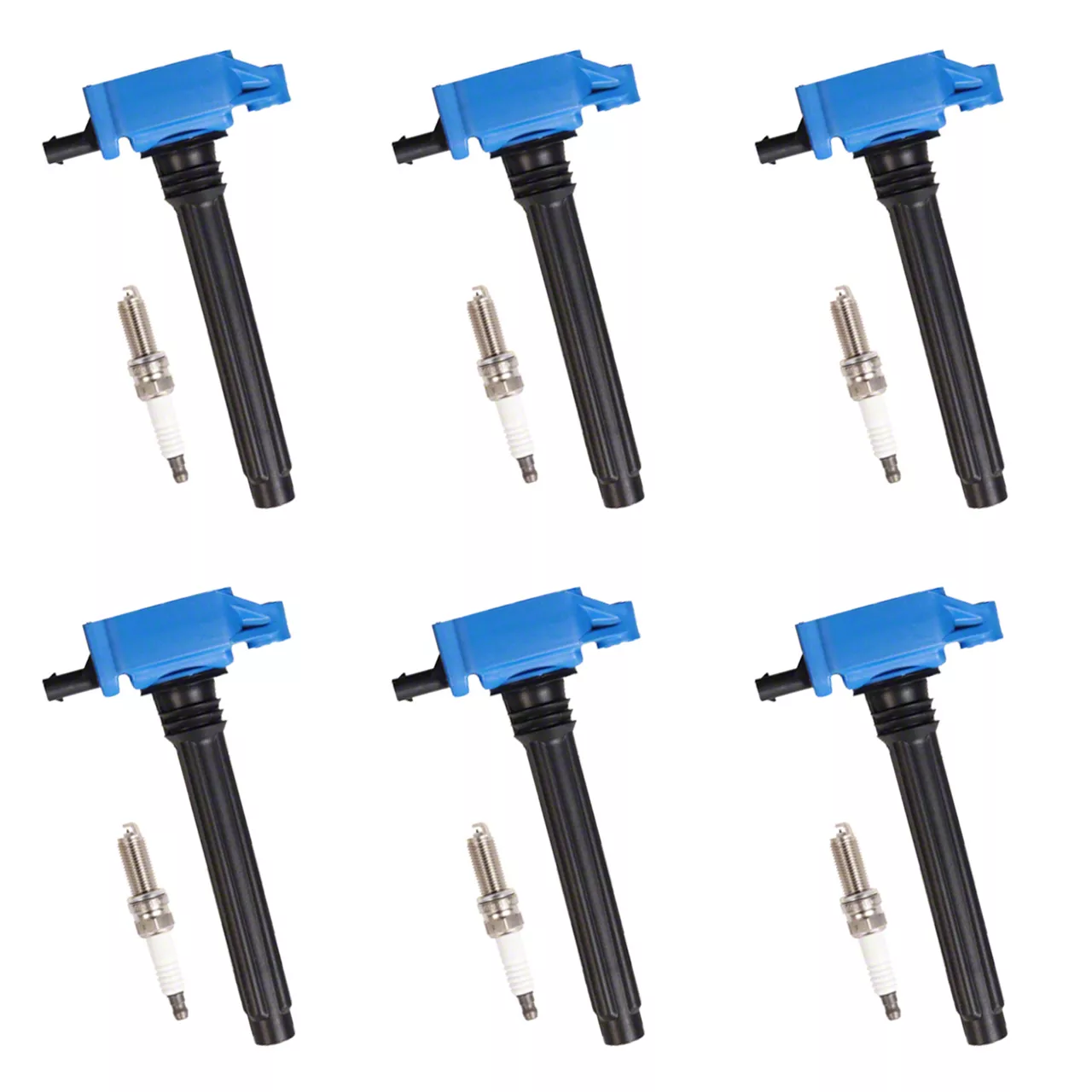 Charger Ignition Coils with Spark Plugs; Blue (11-19 3.6L Charger ...