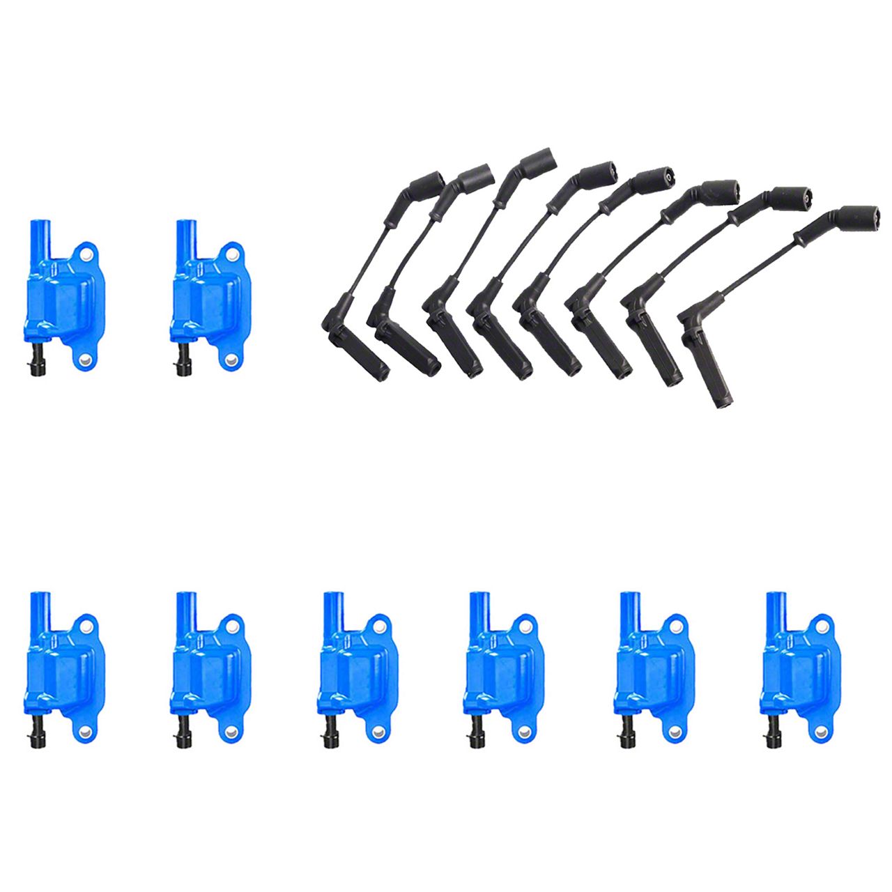 Corvette Ignition Coils with Spark Plug Wires; Blue (05-19 Corvette C6 ...