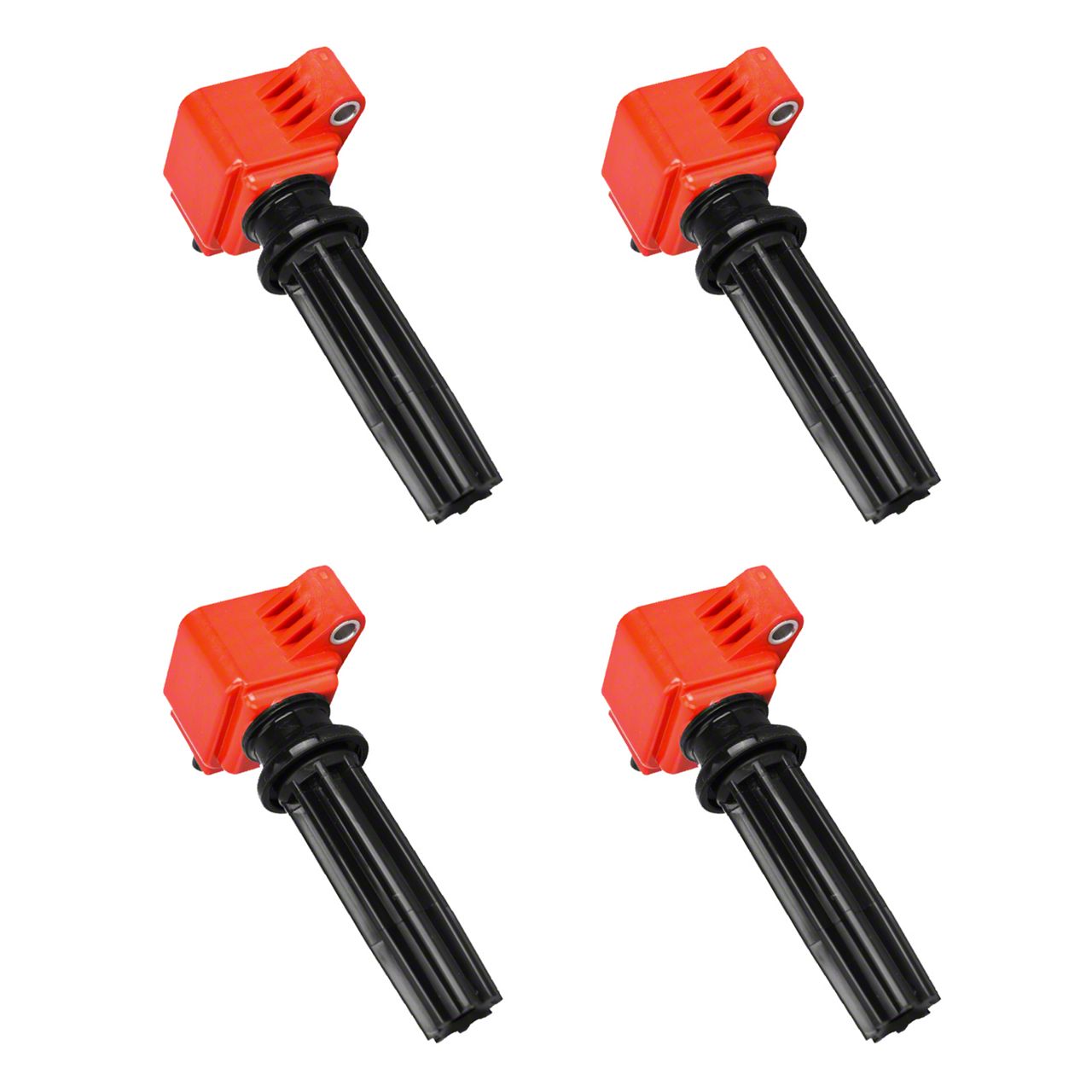 Mustang Ignition Coils; Red; Set of Four (15-20 Mustang EcoBoost ...