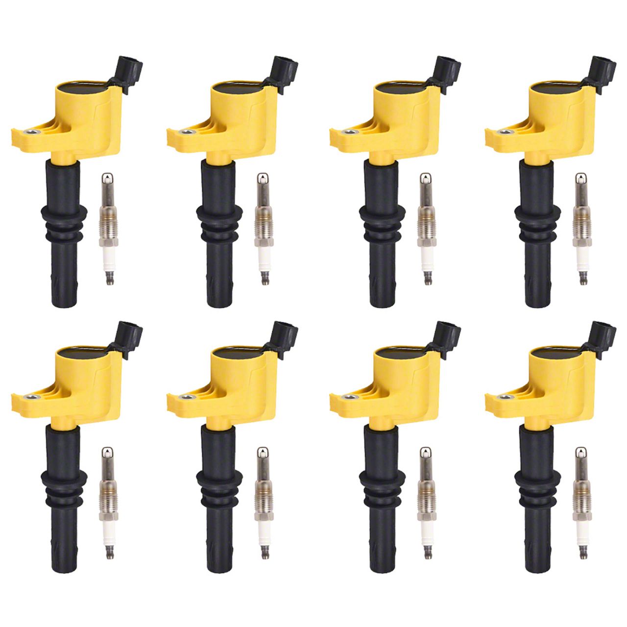 Mustang Ignition Coils; Yellow; Set of Eight (99-04 Mustang Cobra, Mach ...
