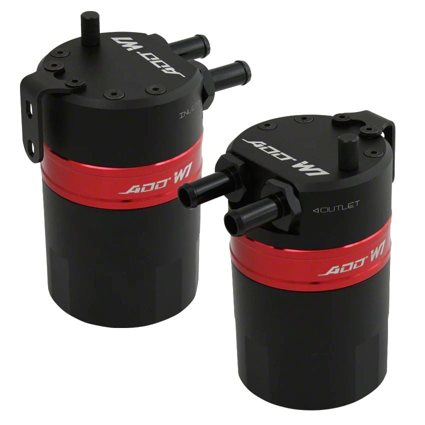 ADD W1 Corvette Baffled Oil Catch Can Kit V3; Red Ring ot-addw1-v3-cc ...