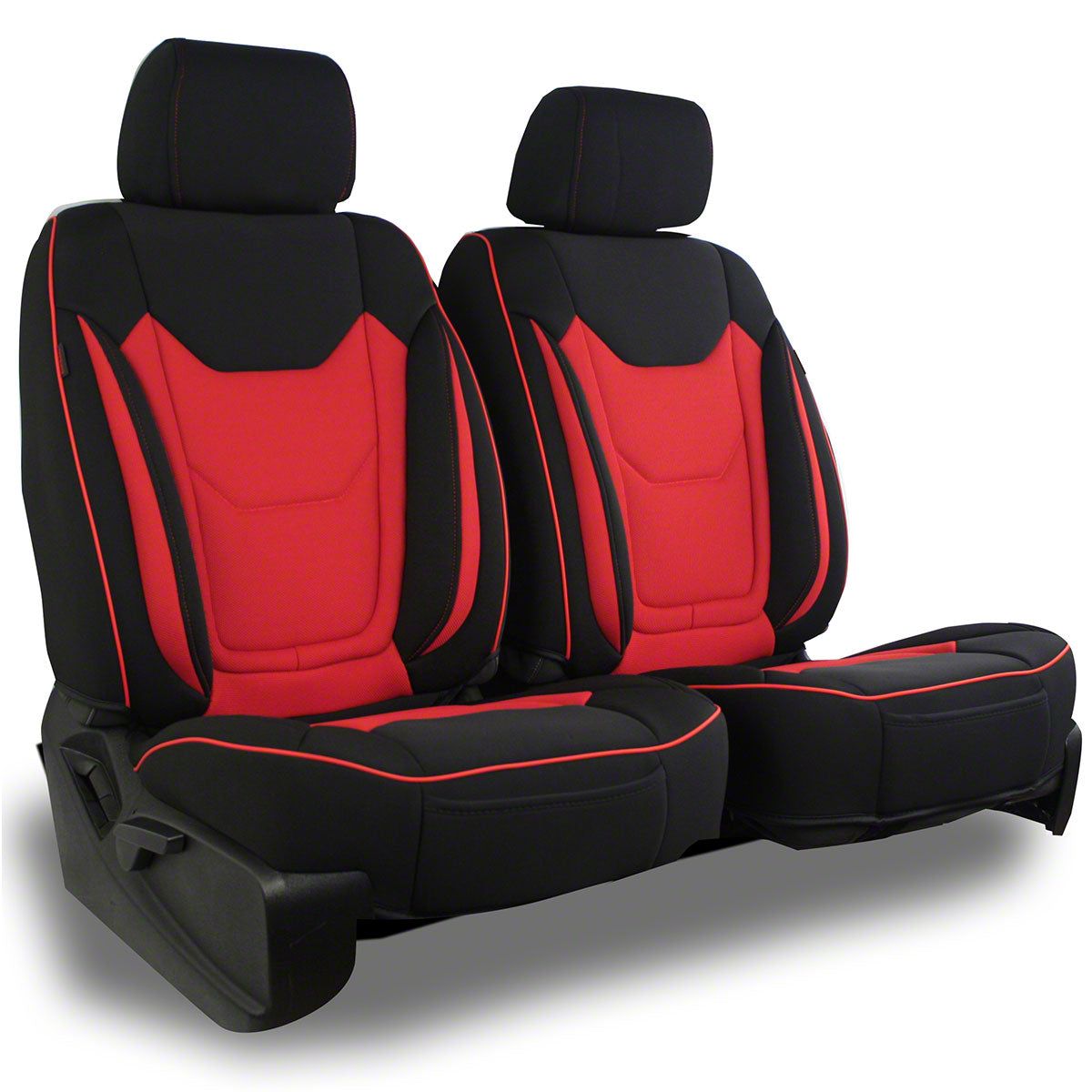Aegis Cover Challenger Airmesh Low Back Bucket Seat Covers with Memory Foam Booster; Black/Red ...