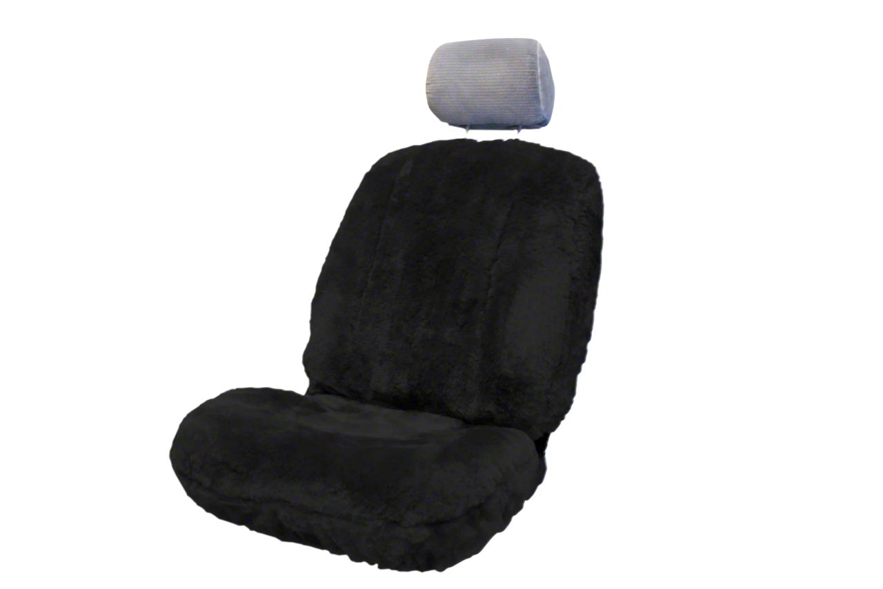 Challenger Sheepskin Semi-Custom Low Back Bucket Seat Cover; Black ...