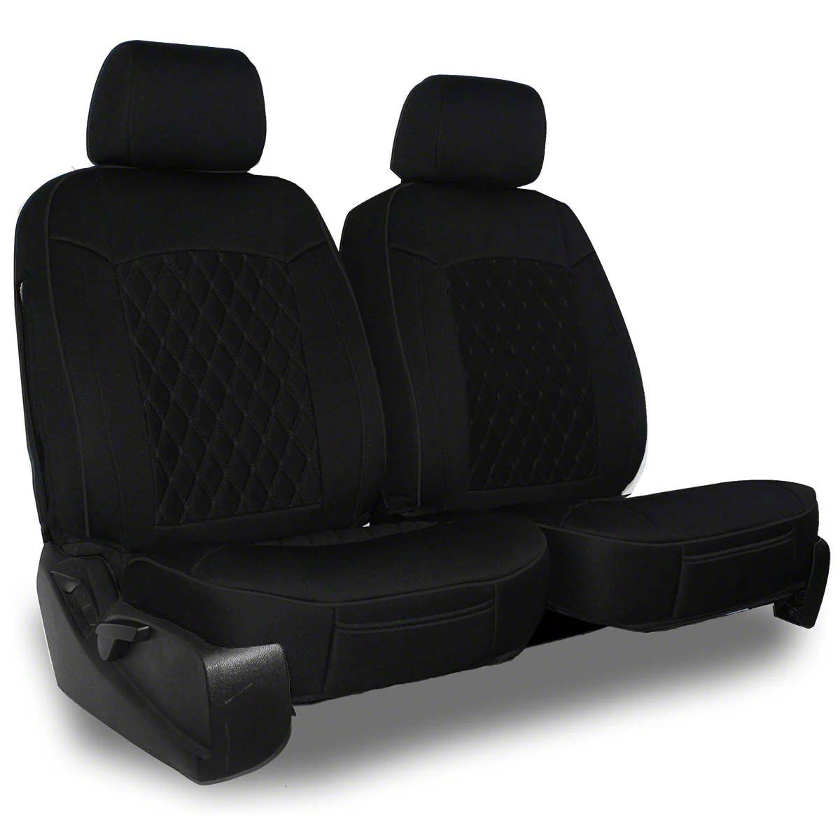 Charger Neoprene Low Back Bucket Seat Covers with Diamond Insert; Black ...