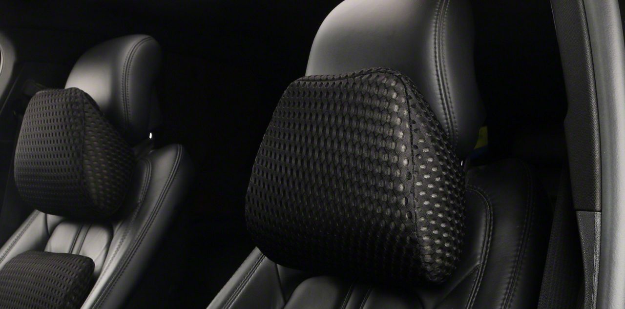 Corvette Neo-Mesh Memory Foam Headrest; Black (Universal; Some ...