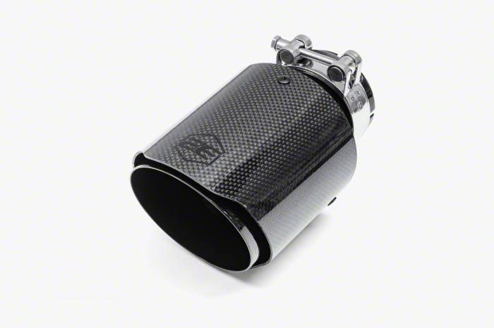 Aero Exhaust Mustang Angle Cut Exhaust Tip; 4-Inch; Carbon Fiber 10115 ...