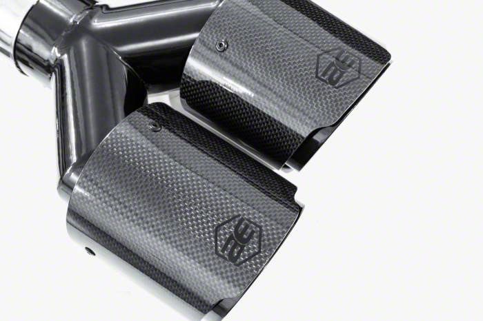 Aero Exhaust Mustang Dual Angle Cut Exhaust Tip; 4-Inch; Carbon Fiber ...