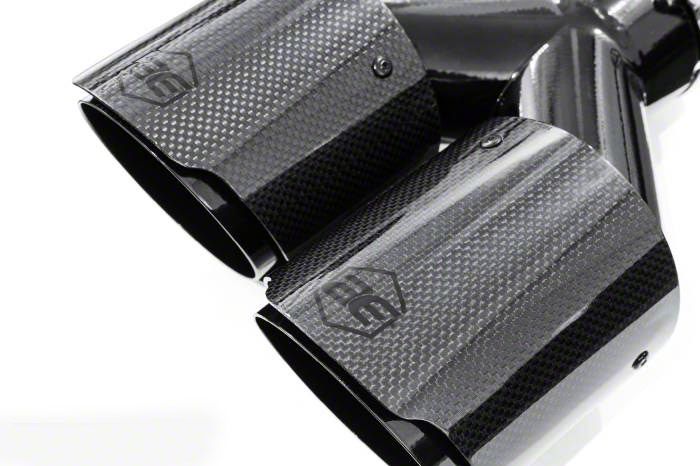 Aero Exhaust Mustang Dual Angle Cut Exhaust Tips; 4-Inch; Carbon Fiber ...