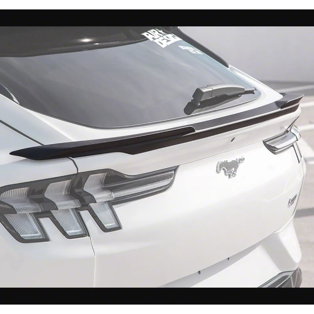 Air Design Mach-E Trunk Lid Rear Spoiler; Gloss Carbon Fiber FO40E12 ...