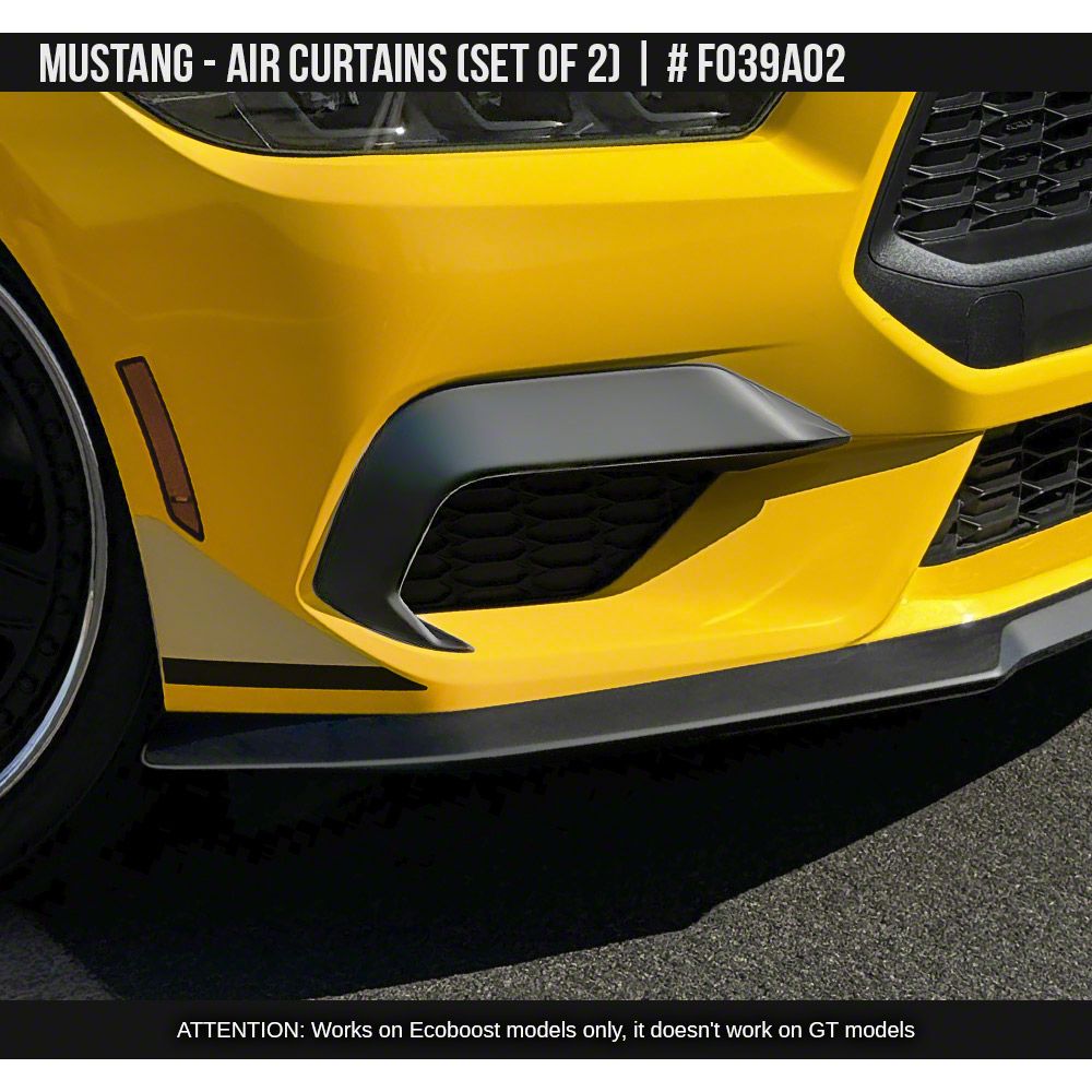 Air Design Mustang Front Air Curtains; Satin Black FO39A02 (24-26 ...