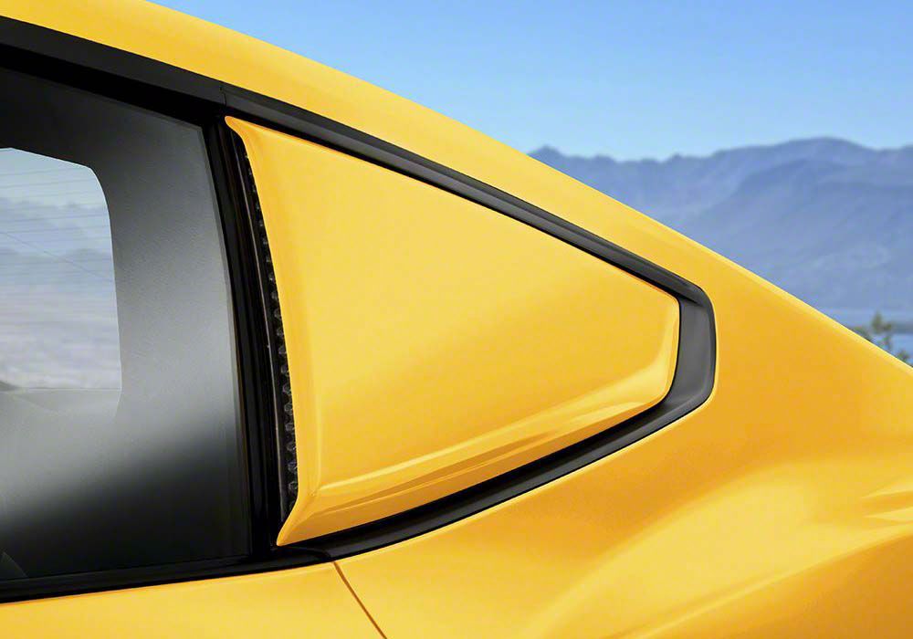 Air Design Mustang Quarter Window Scoops; Gloss Black FO39A08AB (24-25 Mustang Fastback) - Free ...