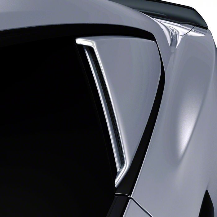 Air Design Mustang Quarter Window Scoops; Satin Black FO22A15 (15-23 ...