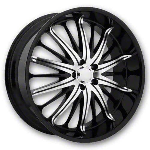 Akuza Charger Belle Gloss Black Machined Wheel; 22x8.5 761085541+35GBMT ...
