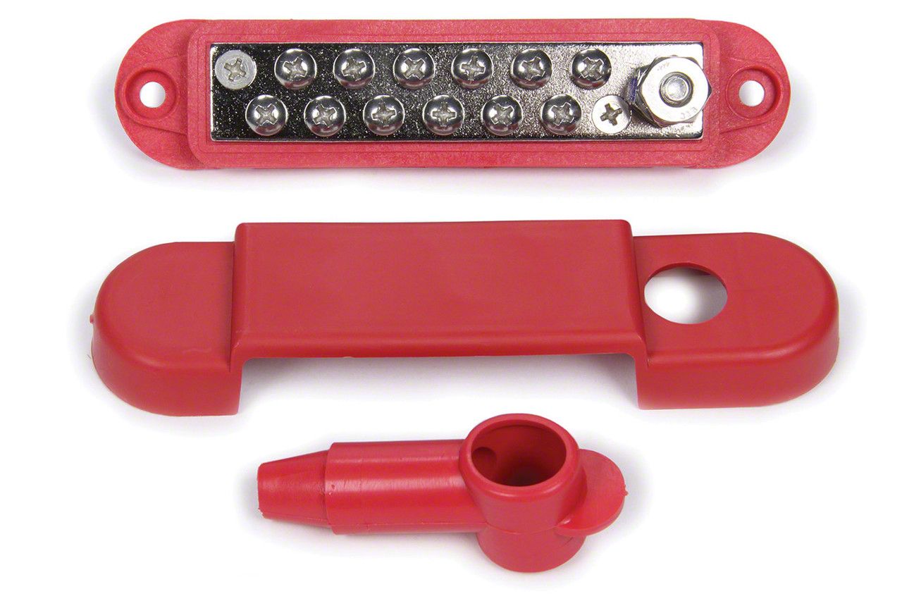 Allstar Performance Charger Electrical Terminal Block; 12-Wire; Red ...