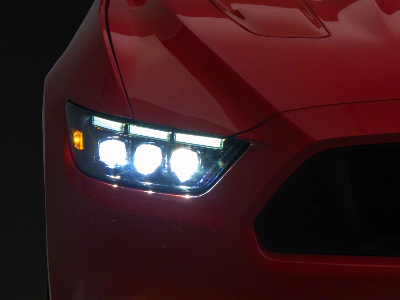 AlphaRex Mustang MK II NOVA-Series LED Projector Headlights; Alpha Black Housing; Clear Lens ...