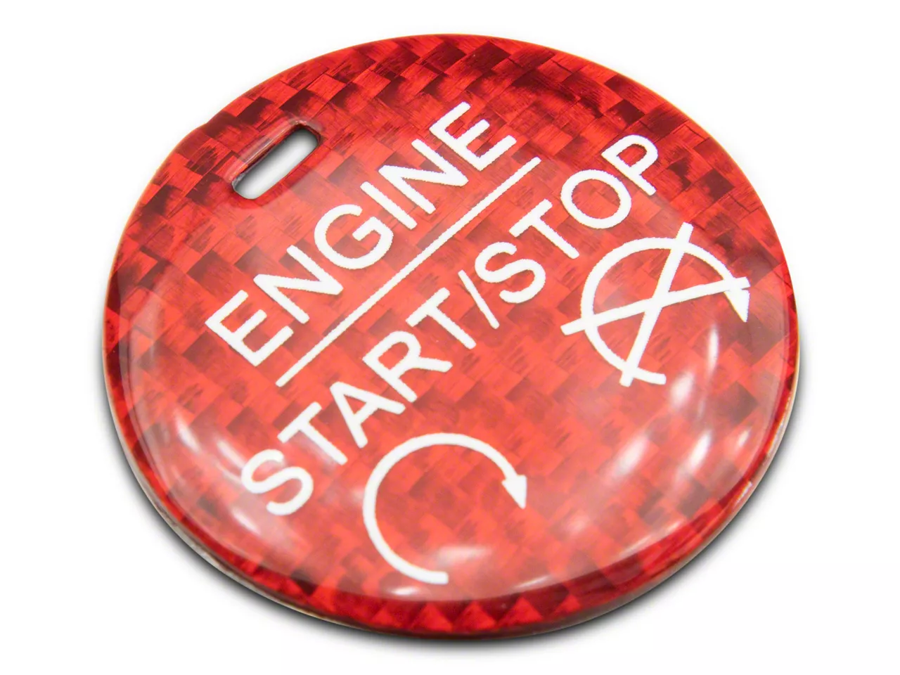 SpeedForm Mustang Start/Stop Button Overlay; Red Carbon 412667 (15-23 ...
