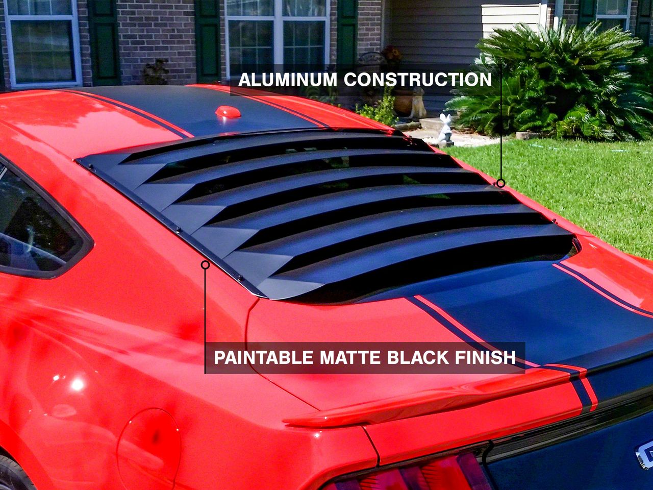 SpeedForm Mustang Aluminum Rear Window Louvers 389269 (15-25 Mustang ...