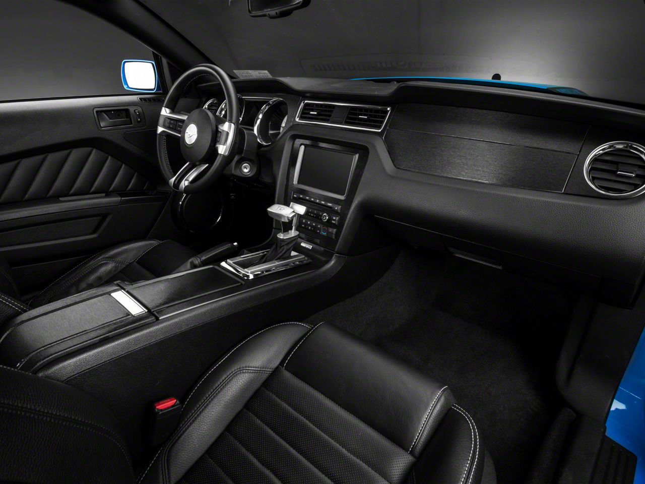 SEC10 Mustang Dash Overlay Kit; Brushed Black 101402 (10-14 Mustang ...