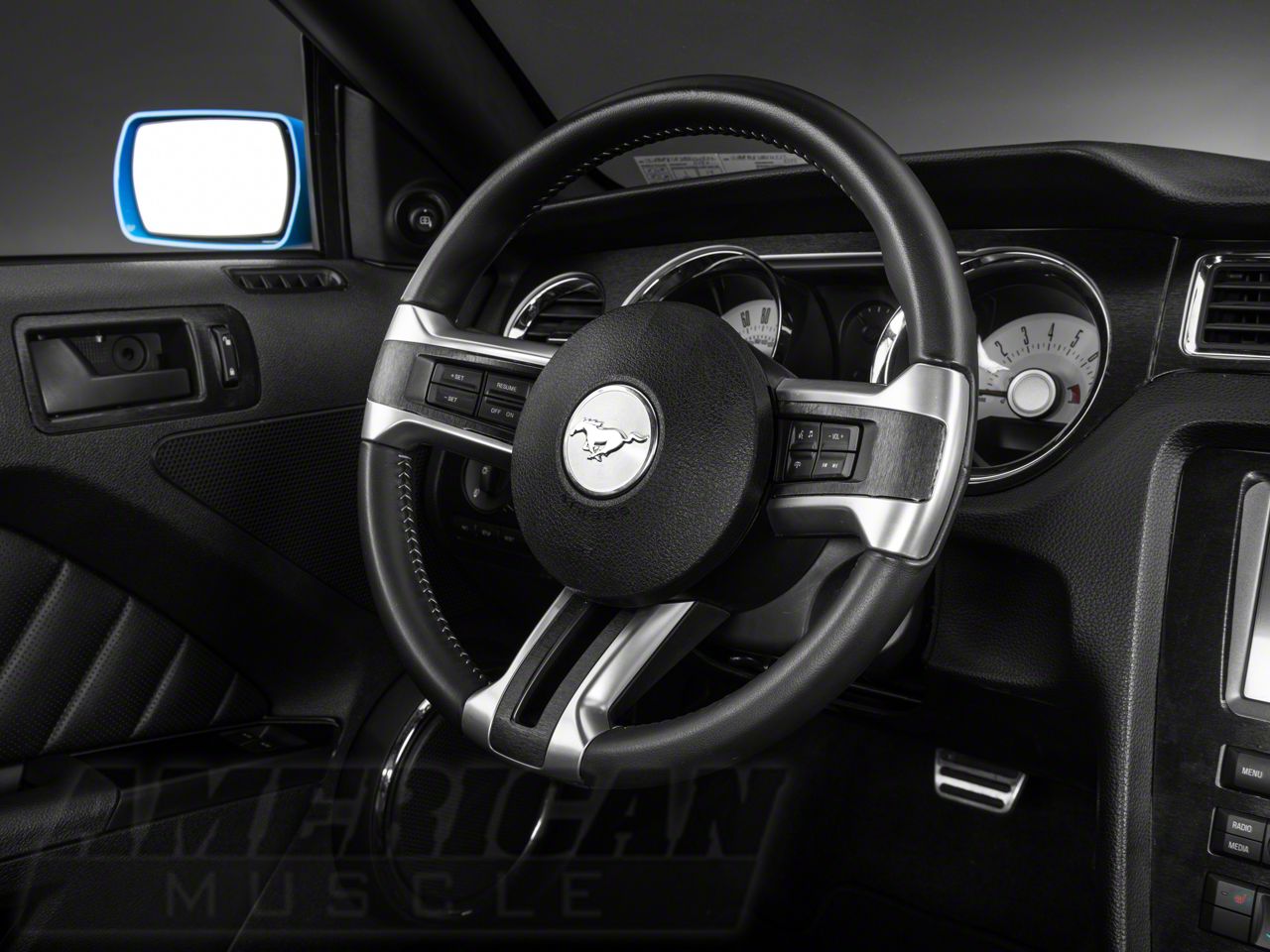 SEC10 Mustang Dash Overlay Kit; Brushed Black 101402 (10-14 Mustang ...