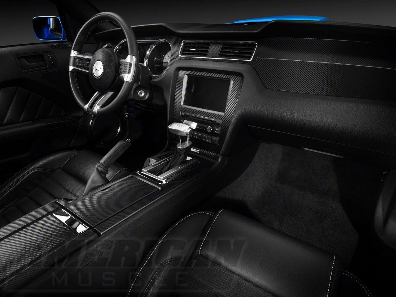 SEC10 Mustang Dash Overlay Kit; Carbon Fiber 26365 (10-14 Mustang ...
